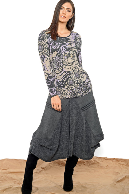 Khangura Safari Top Creative Jungle Print High-End Jeresy Knit Blouse ...